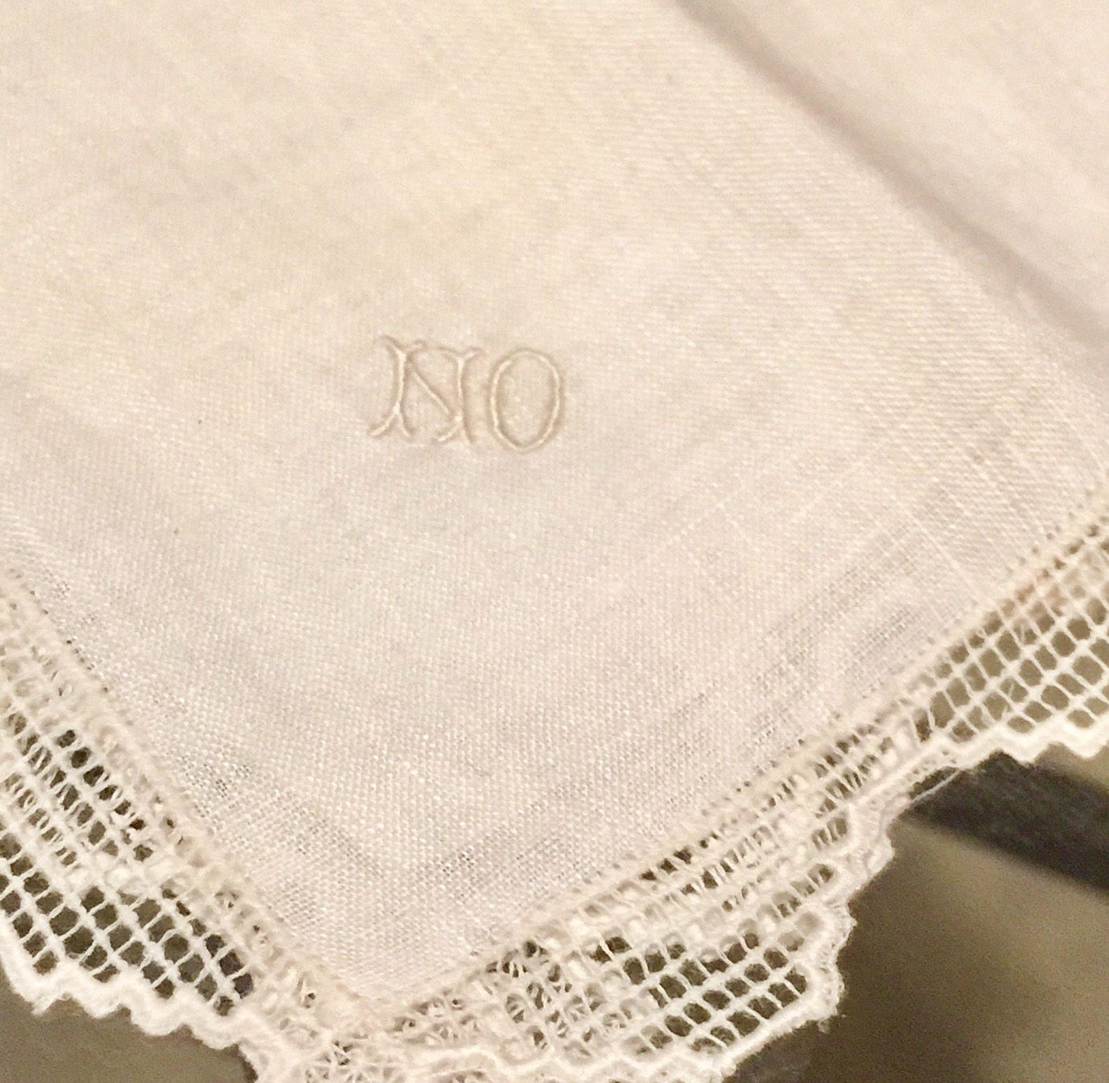 Vintage Rare Handkerchief Embroidered With Initials no Lace Trim. - Etsy