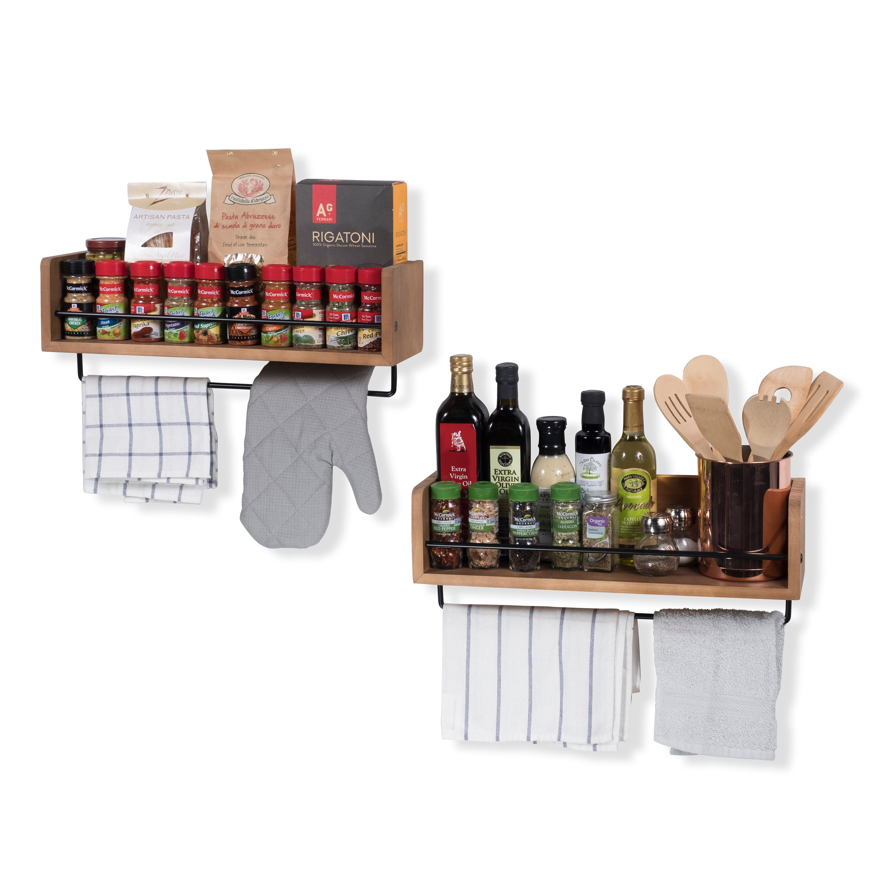 Rustic State Wall Mount Wooden Kitchen Rack Metal Towel Rail - Etsy Canada