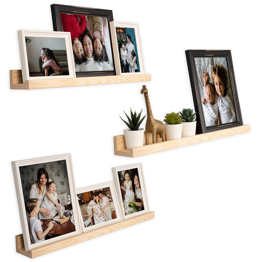 Rustic State Set of 3 Ted Wall Mount Narrow Picture Ledge 24 Inch Shelf ...