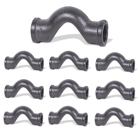 Rustic State Industrial Plumbing Gooseneck Connector Iron Pipe | Etsy