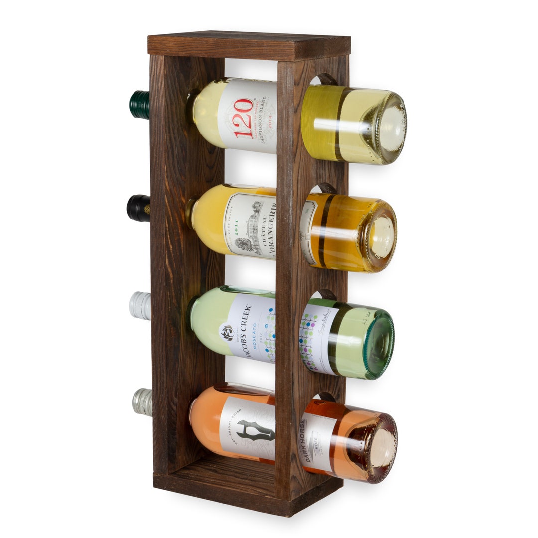 Rustic State Sonoma Solid Wood Wine Rack Table Bottle Holder , Holds 4 ...