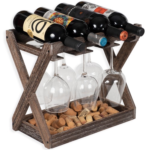 Rustic State Sonoma Solid Wood Wine Rack Table Bottle Holder - Etsy
