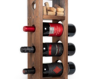 Rustic State Sonoma Solid Wood Wine Rack Table Bottle Holder , Holds 4 ...