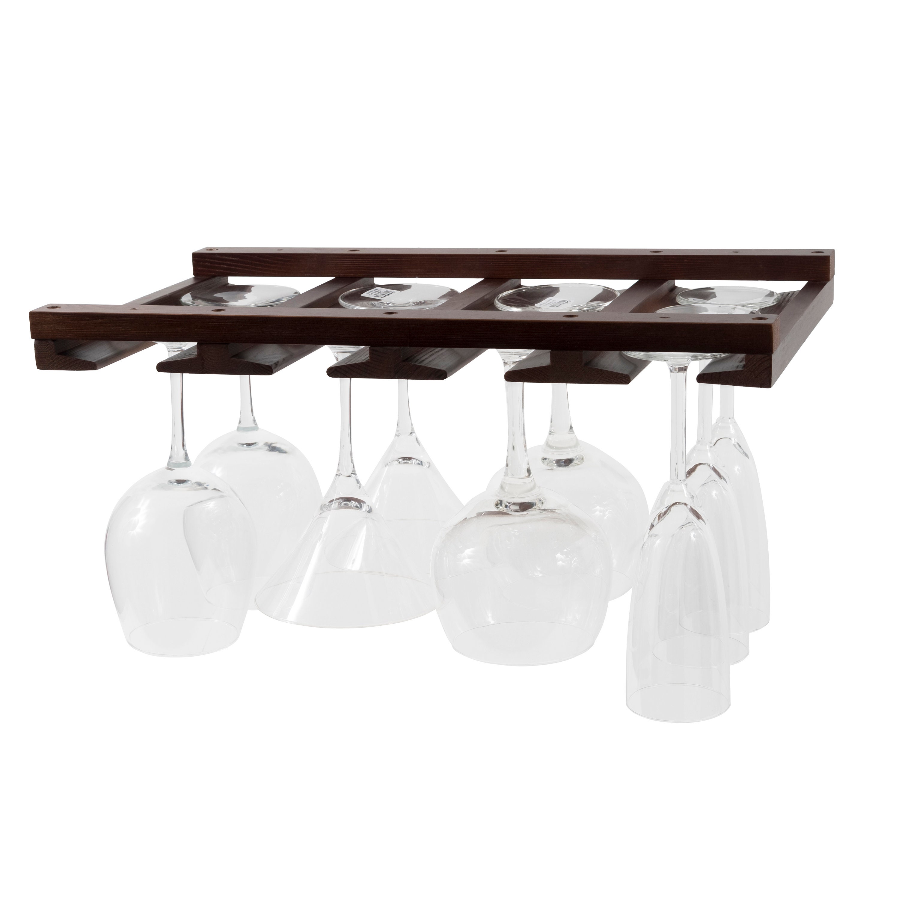 Rustic State Stemware Rack 4 Section Fits 6-12 Wine Glasses Wooden 12 ...