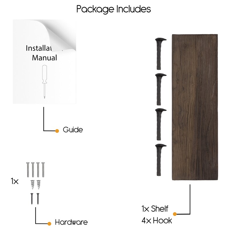 Rustic State Kabat Wall Mount Mudroom Entryway Organizer Wood | Etsy