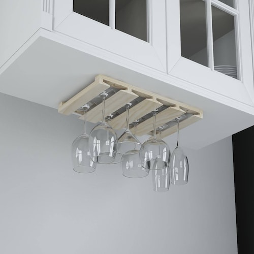 Under Cabinet 17 Inch Stemware Rack With 4 Sections by Rustic - Etsy