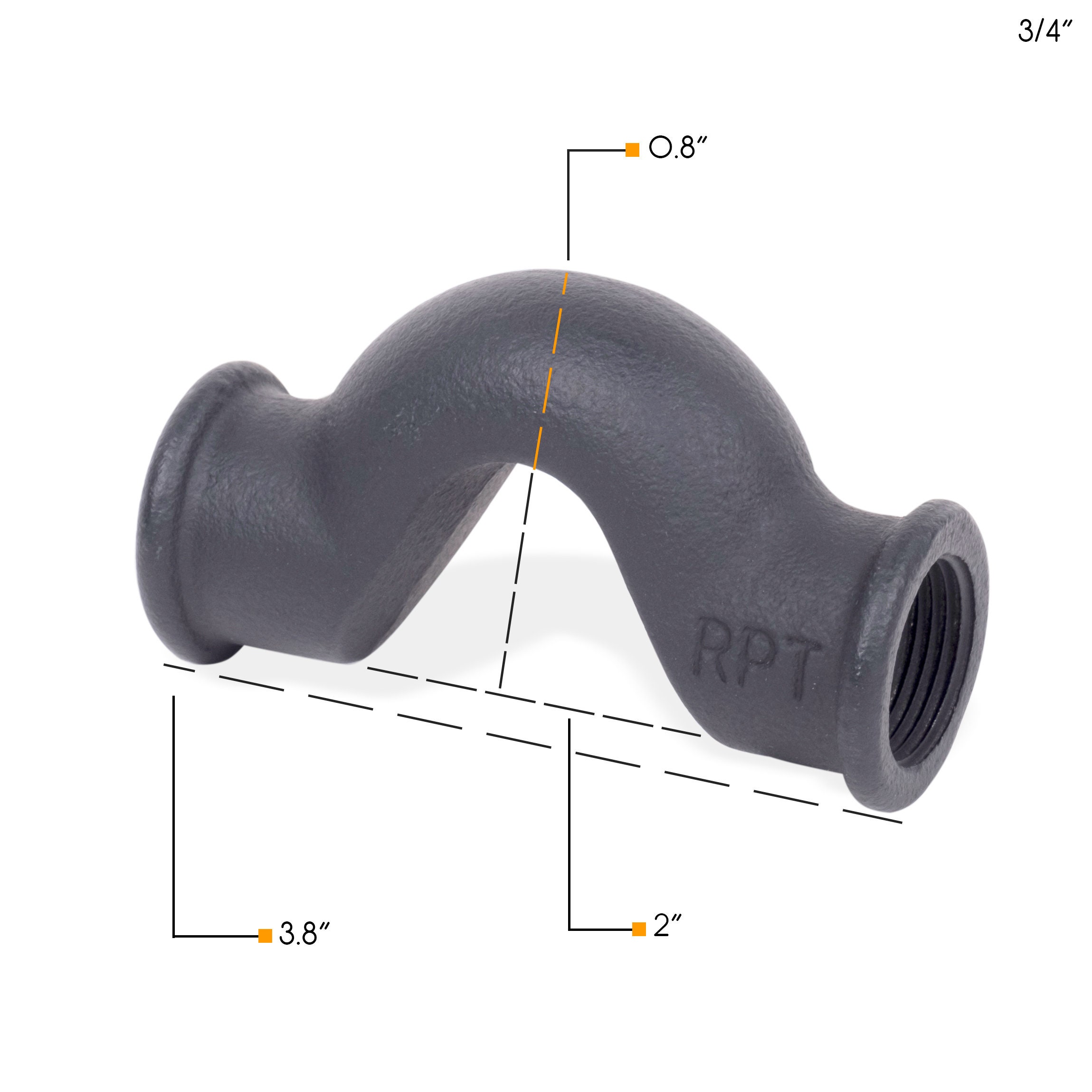 Rustic State Industrial Plumbing Gooseneck Connector Iron Pipe | Etsy