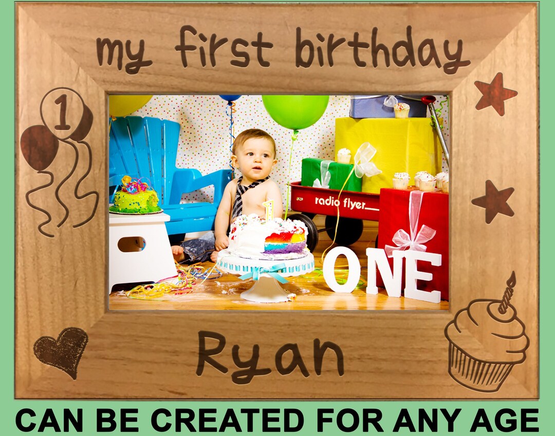 Personalized Laser Engraved Alder Wood Picture Photo Frame. Birthday ...