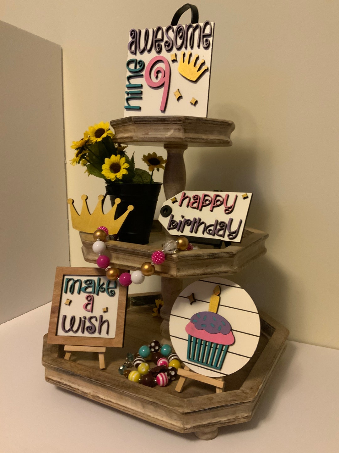 Birthday Tiered Tray/shelf Decor - Etsy