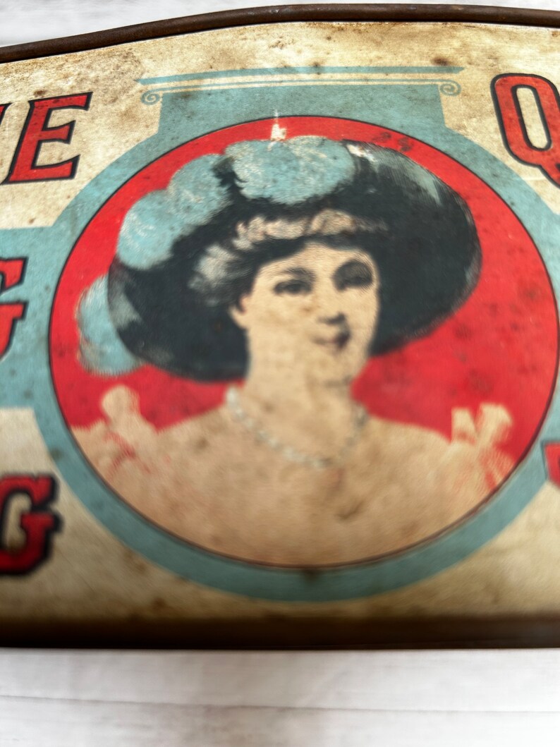 Antique 1900s Dixie Queen Plug Cut Smoking Tobacco Tin Lunch Box/child ...