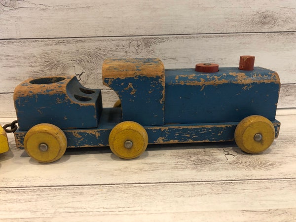 6 Piece Wooden Train Set - Etsy Canada