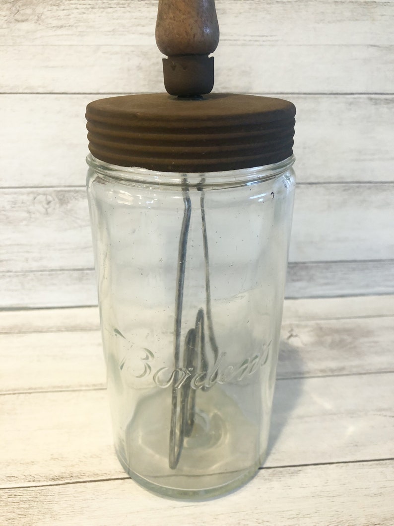 Antique Borden's Butter/cream Churn Jar 1 1/4 Pint Wood - Etsy