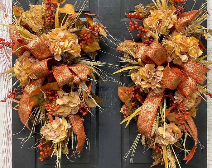 Fall Swags, Double Door Autumn Swags, Matching Swags for Fall ...