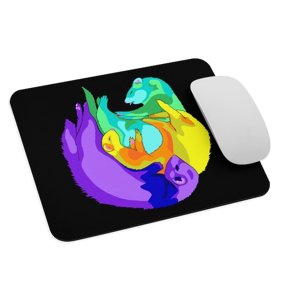 Ferret Cuddle Puddle Colorful Art Print Mouse Pad Gift - Etsy