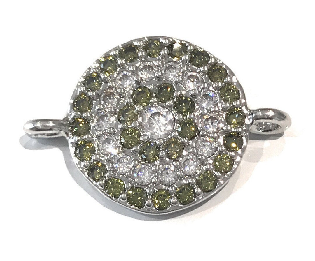 Pave Disc Connector, Micro Pave Connector, Silver Disc Connector ...