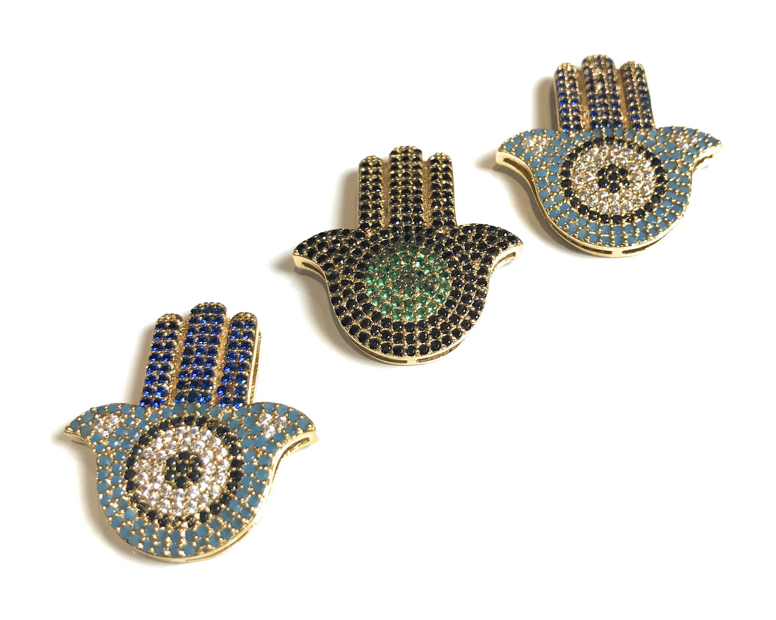 Hamsa Hand Connectors, Multi Strand Links, Evil Eye Connector, Bracelet ...