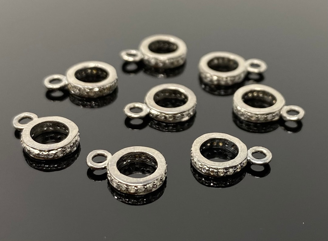 7 Pcs Pave Diamond Bail, Pave Diamond Closed Pendant Bail Clasp ...