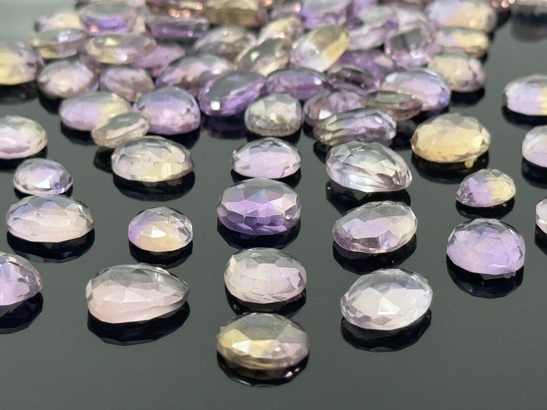 5 Pcs Natural Ametrine Rose Cut Cabochons, Loose Gemstones, Rosecut ...