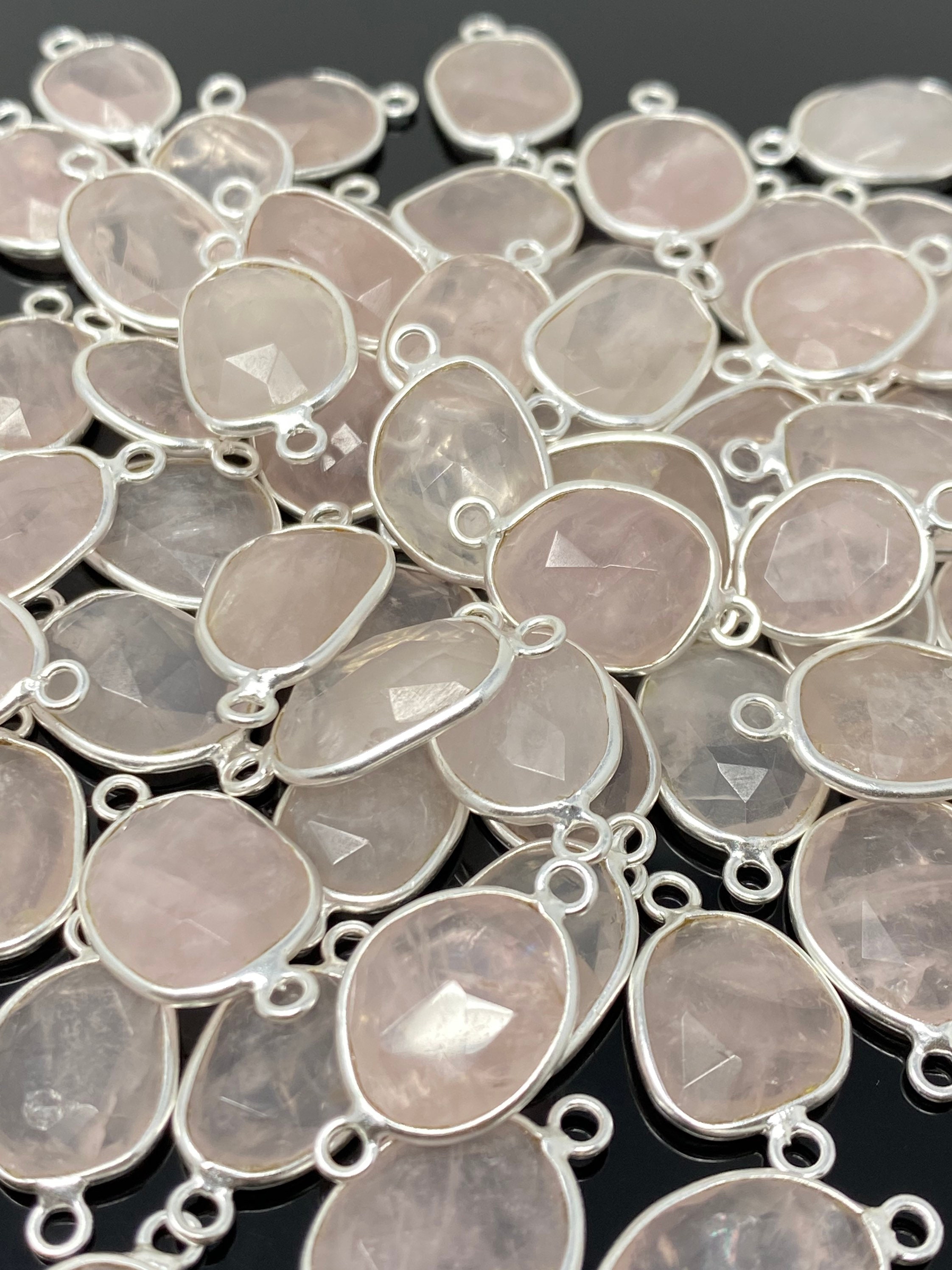 5pcs/ 10pcs Rose Quartz Connector Gemstone Connectors - Etsy UK