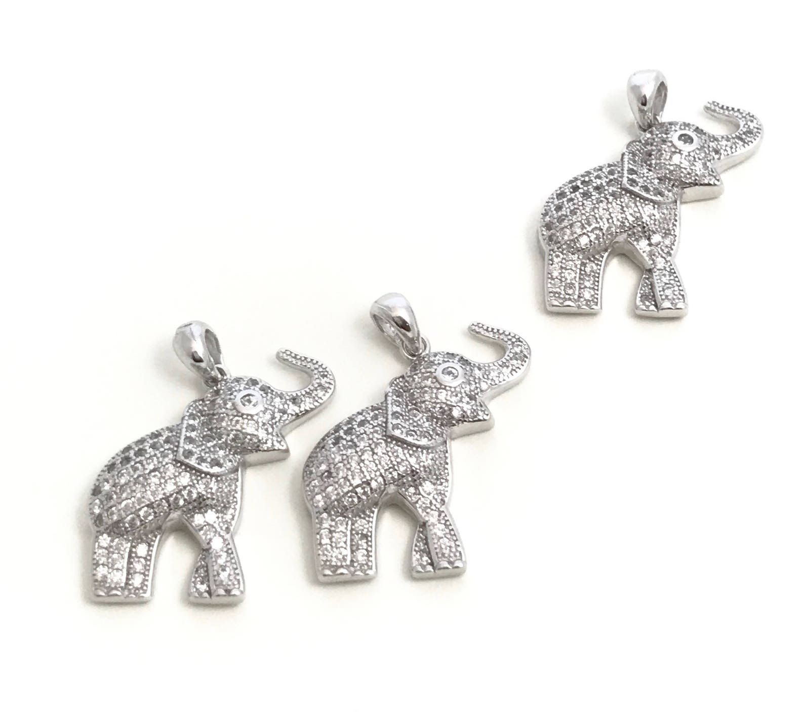 Elephant Pendant, Sterling Silver Pendant, Elephant Charm, Animal ...