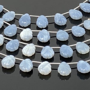 10 Pcs Blue Opal Carved Gemstone Beads, Blue Opal Flower Carving Pear ...