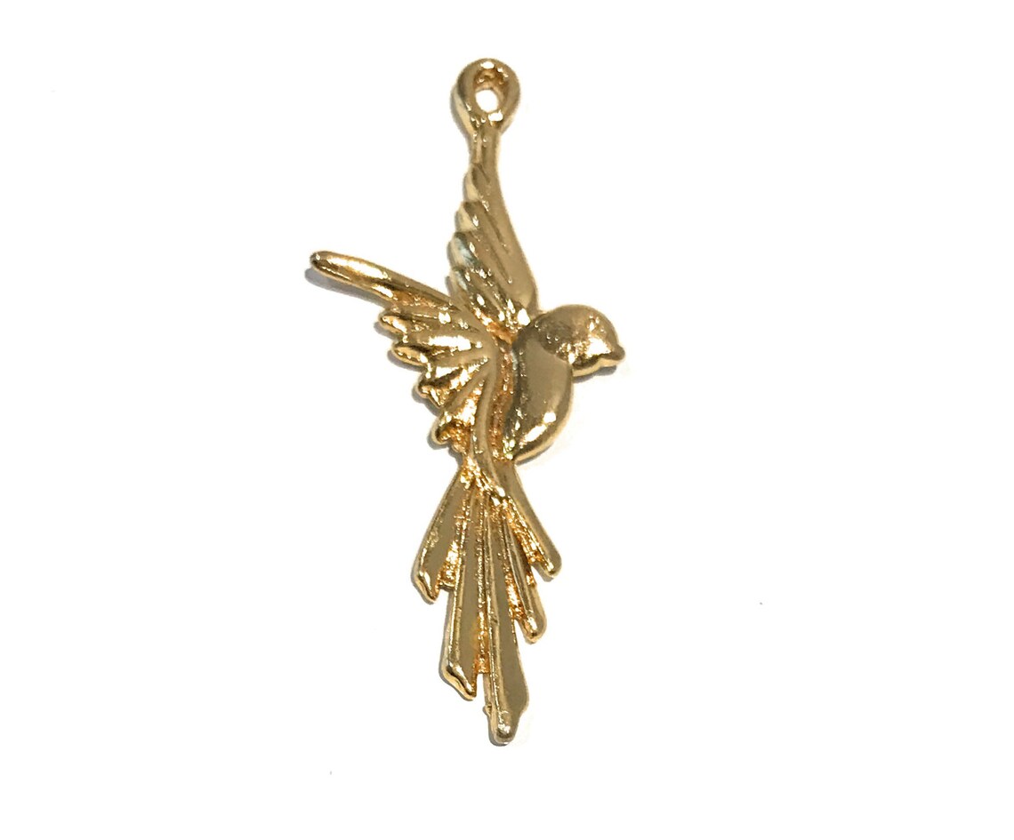 Gold Bird Charm Silver Bird Charms Large Charms Jewelry - Etsy