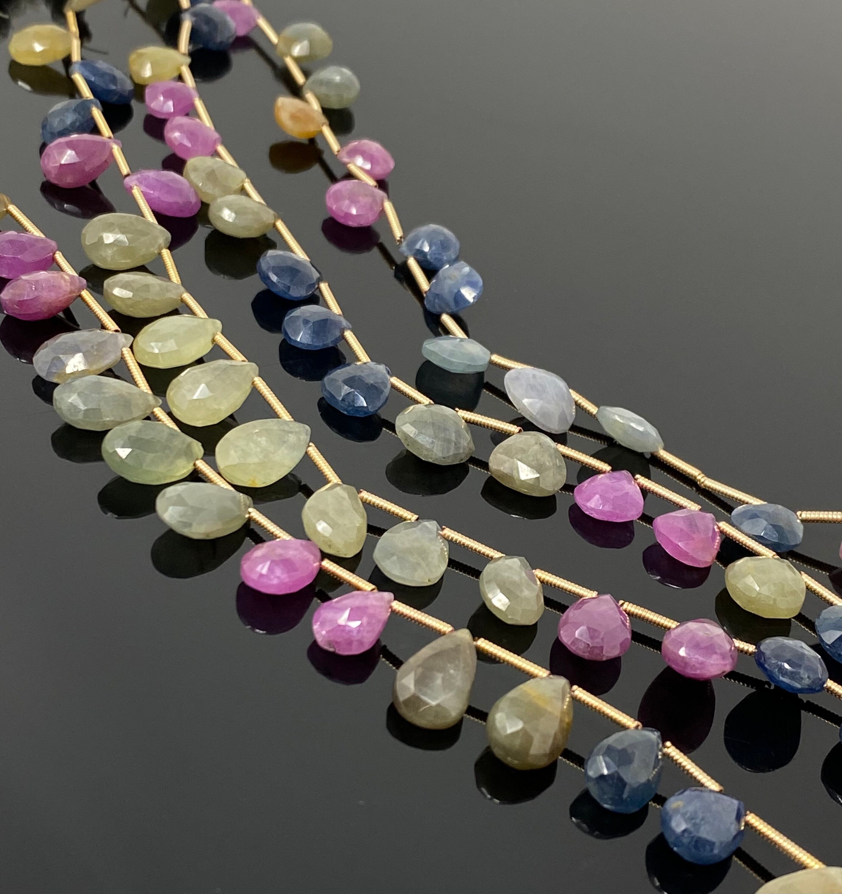 Natural Multi Sapphire Gemstone Beads Multi Sapphire Beads | Etsy