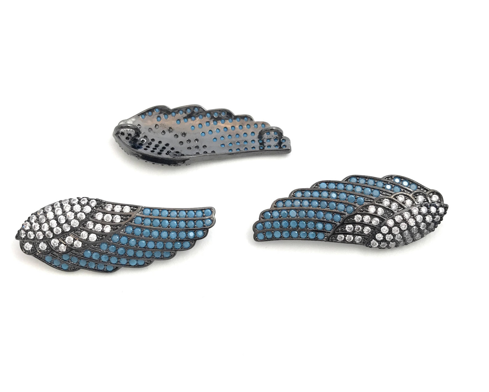 Wing Connector Feather Connector CZ Connector Turquoise - Etsy