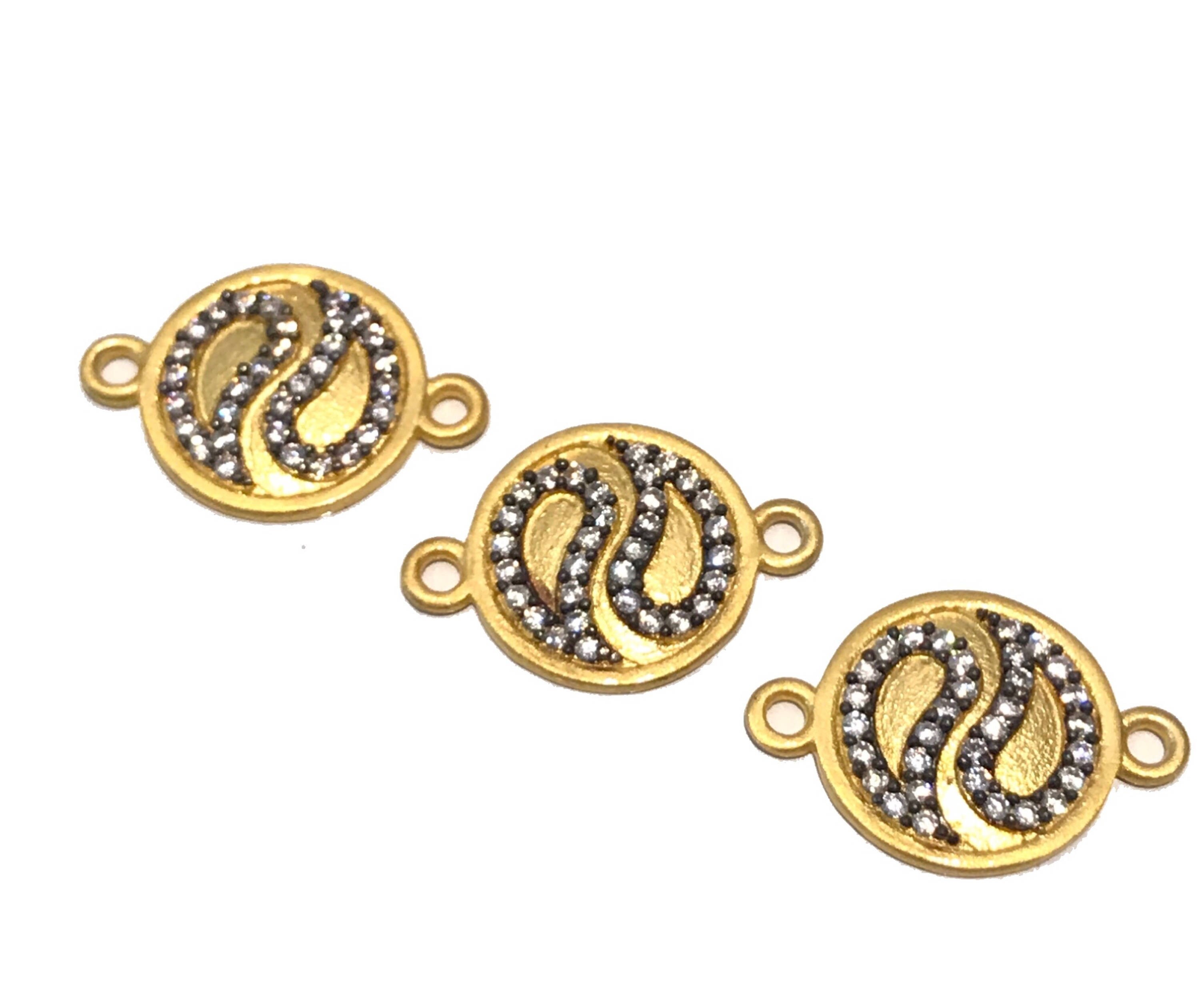 Disc Connector, Gold Connector, Bracelet Connector, Jewelry Findings ...