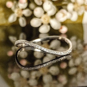 Stardust Thumb Ring - 925 Sterling Silver Midi Ring - Silver Chevron ...