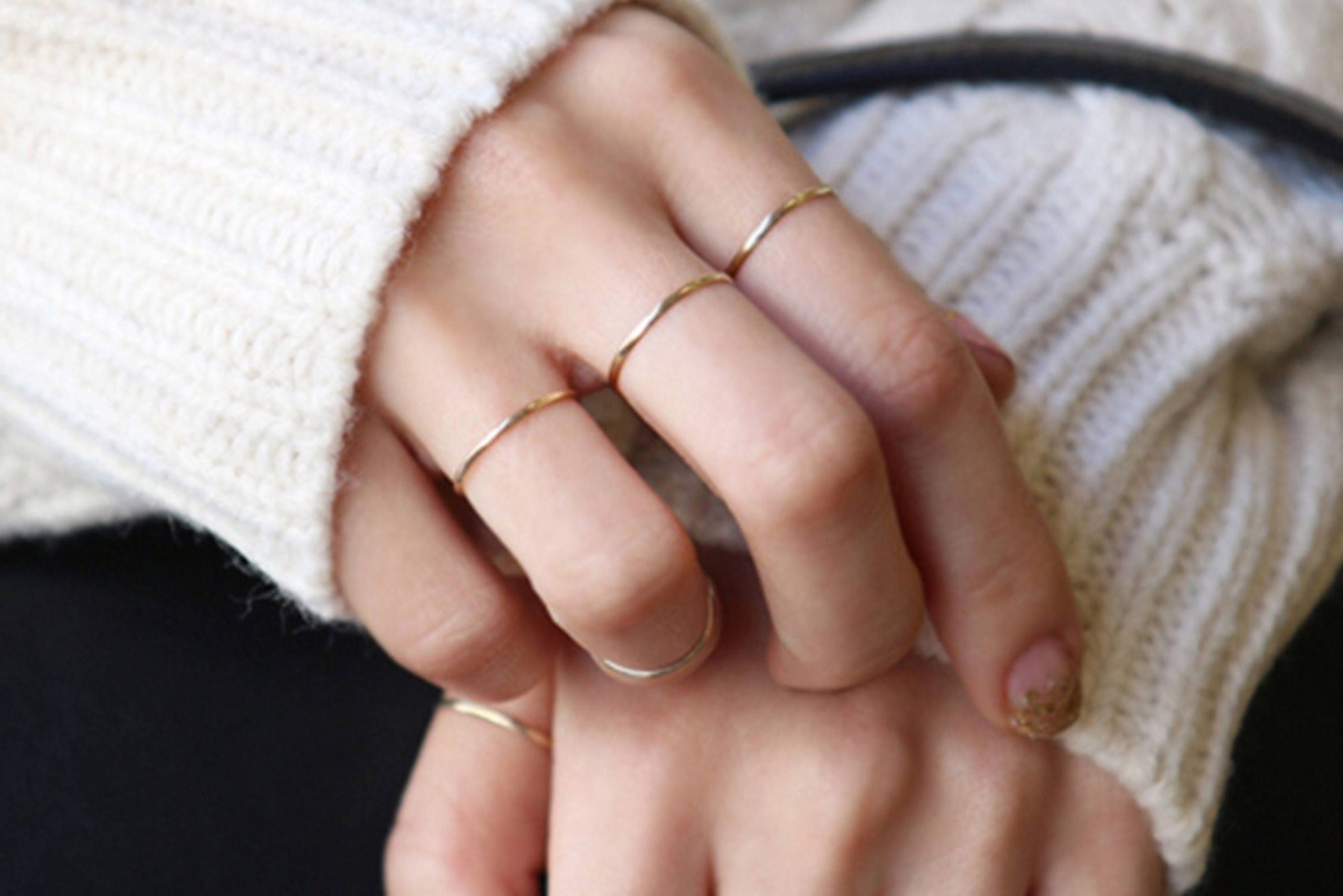 SALE 14k 10k Solid Gold Band Gold Midi Rings Gold Stacking | Etsy