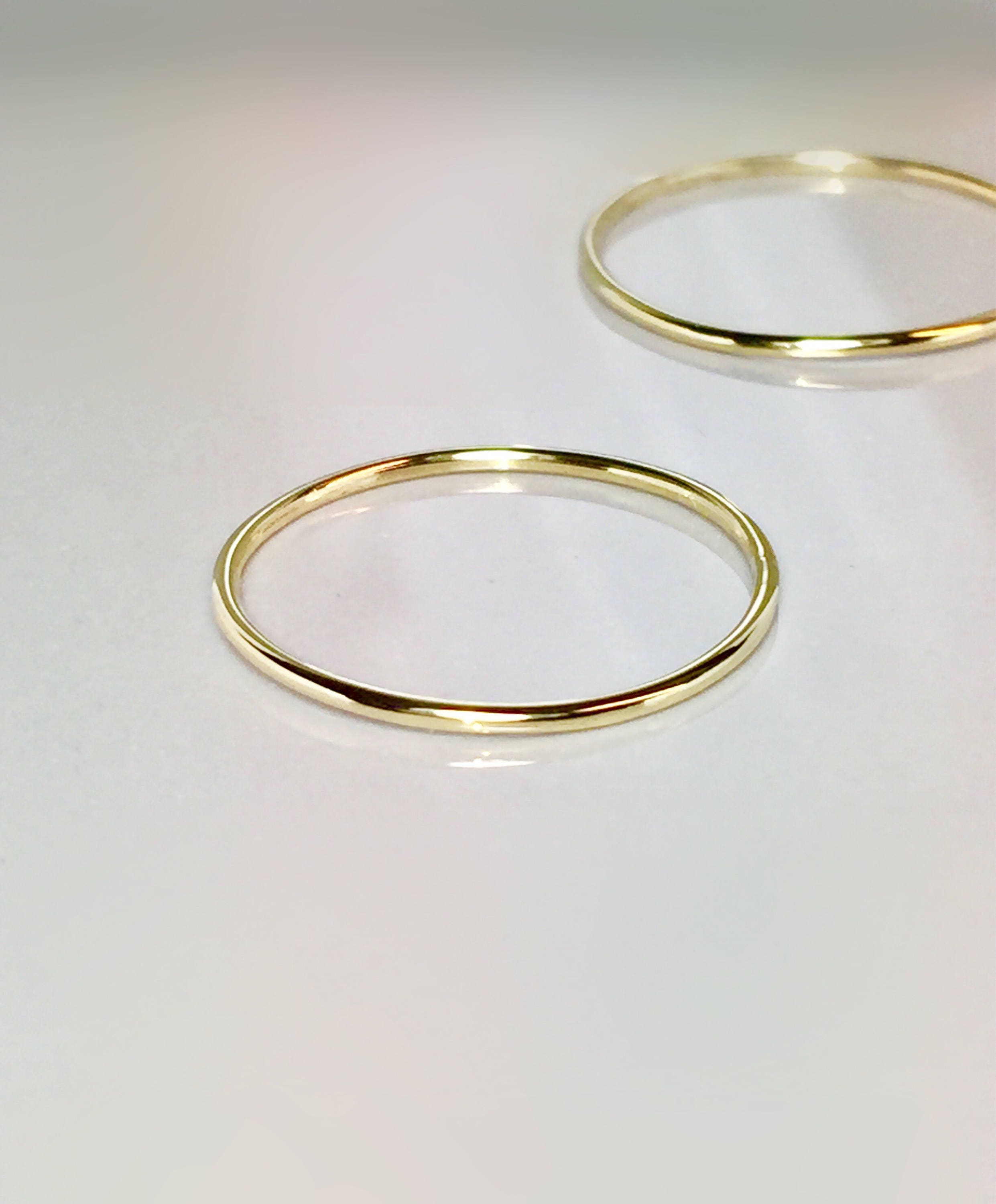 SALE 14k Solid Gold Ladies Delicate Ring 14k Gold Midi Rings | Etsy