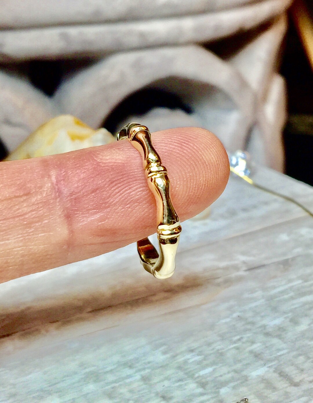 14k/10k Solid Gold Bamboo Rings Gold Couple Rings Gold - Etsy