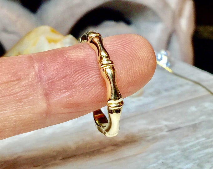 14k/10k Solid Gold Bamboo Rings Gold Couple Rings Gold | Etsy