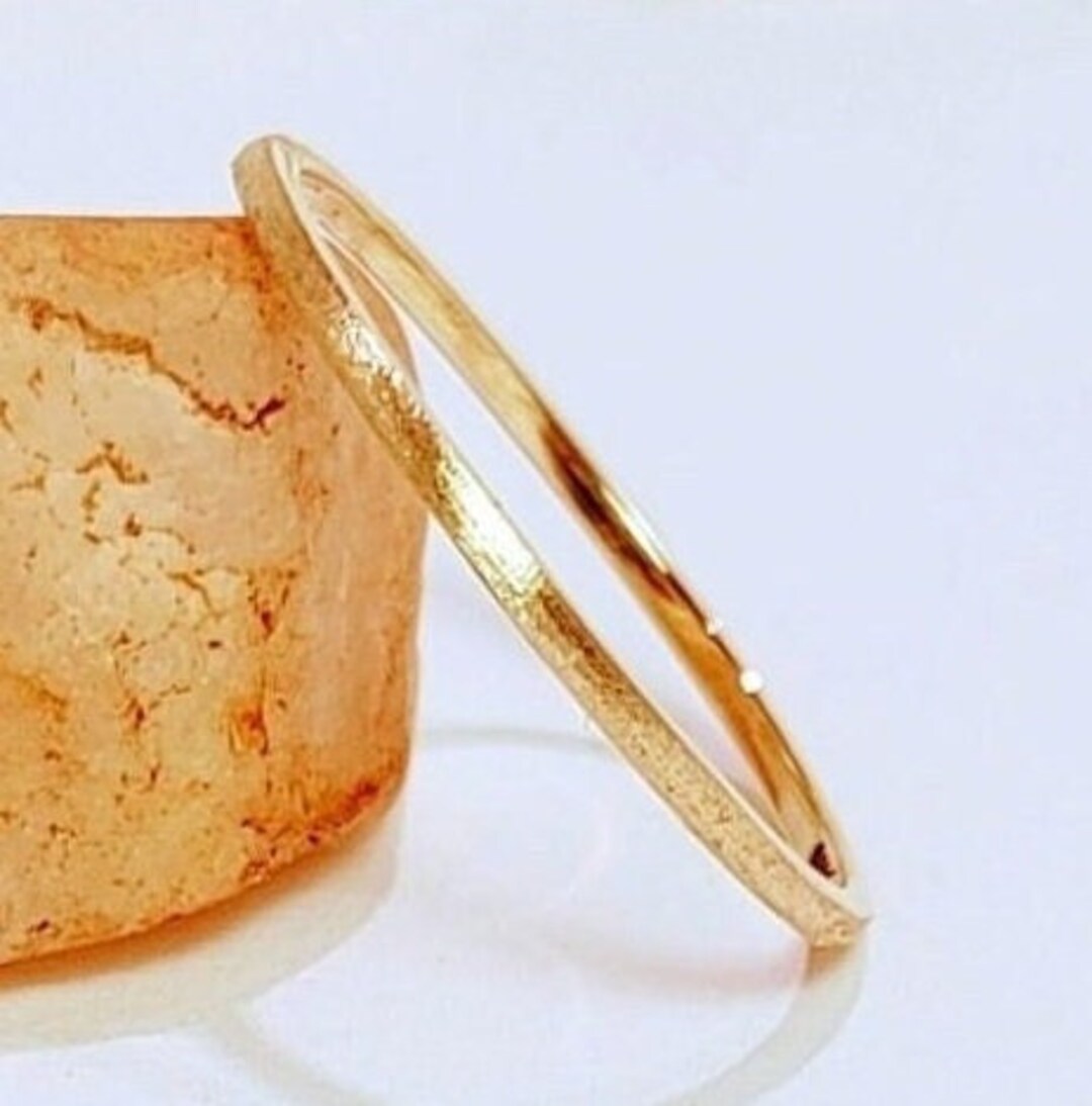 Brushed Ring, 14k 10k Real Solid Gold Ring, Satin Finish Band, Matt ...
