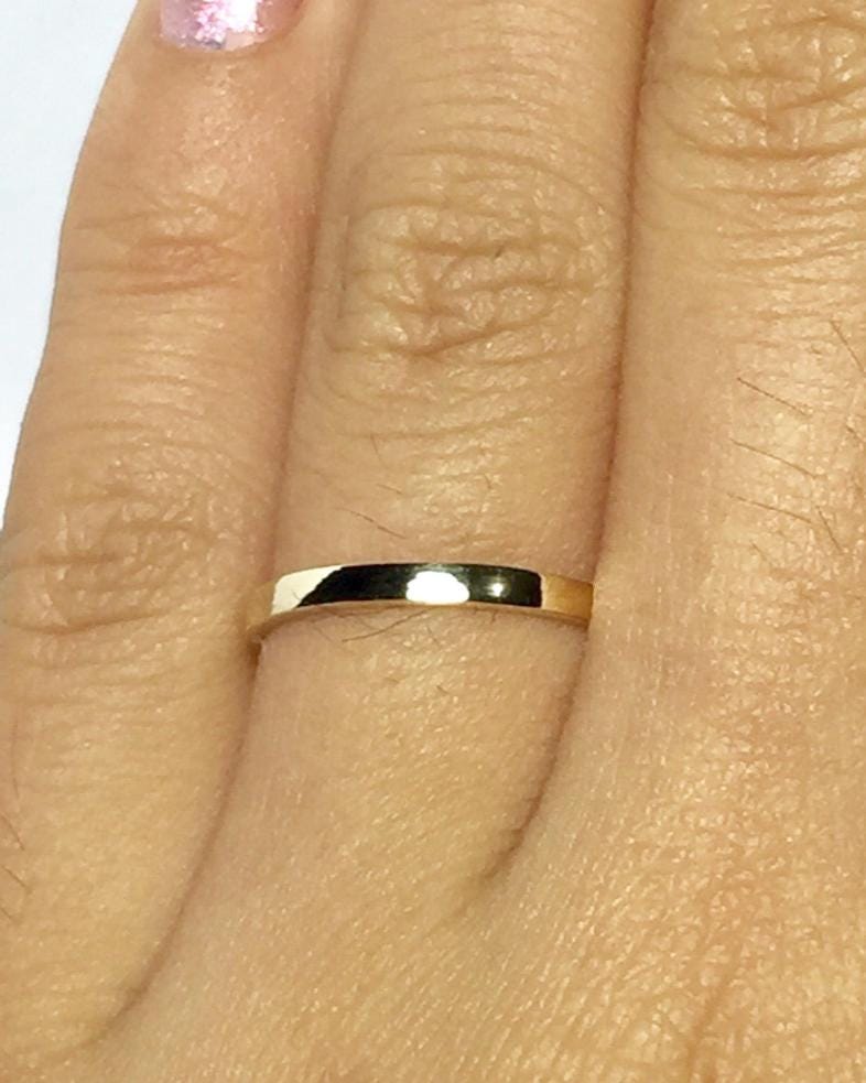 14k/10k Solid Gold Band, 1.5mm Plain Gold Band, Stack Ring, Gold ...