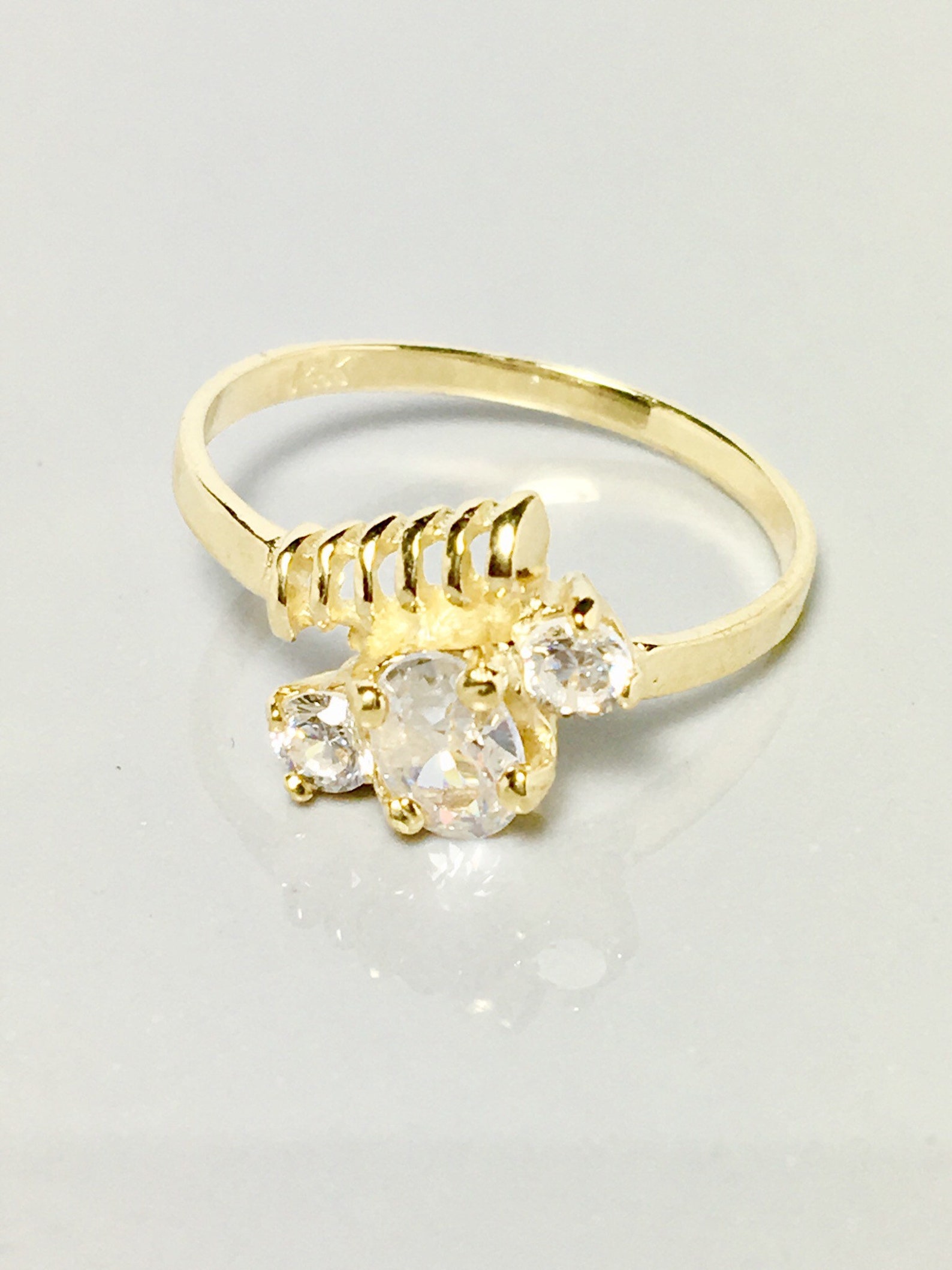 New 14k Solid Gold Womens Ring Womens Cz Gold Ring Womens | Etsy