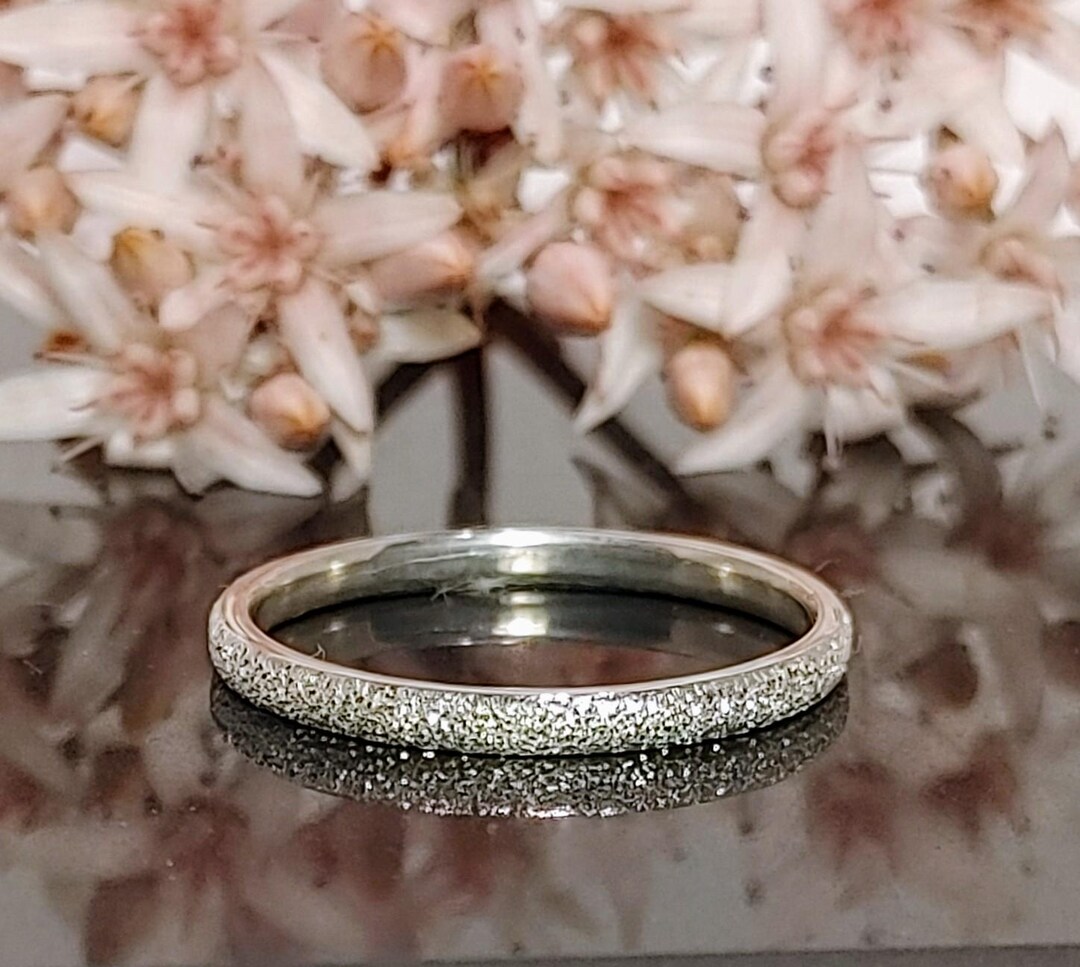 2mm Silver Stardust Ring, Stacking Ring, Silver Thumb Ring, Silver ...