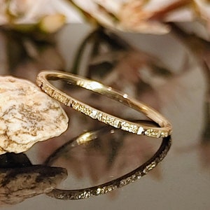 Solid 10k Gold Ring, Stardust Ring, 10k Solid Gold Diamond Cut Ring ...