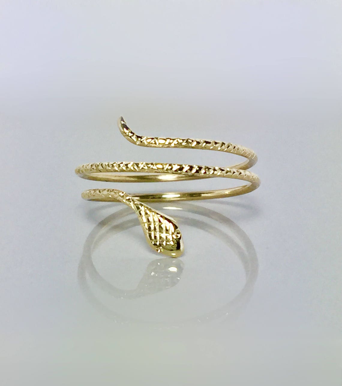 14k 10k Solid Gold Snake Ring Baby Snake Ring Tiny Snake - Etsy