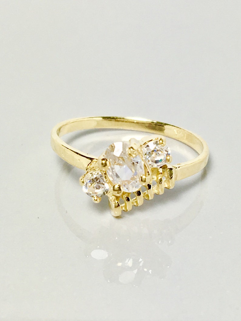 New 14k Solid Gold Womens Ring Womens Cz Gold Ring Womens - Etsy