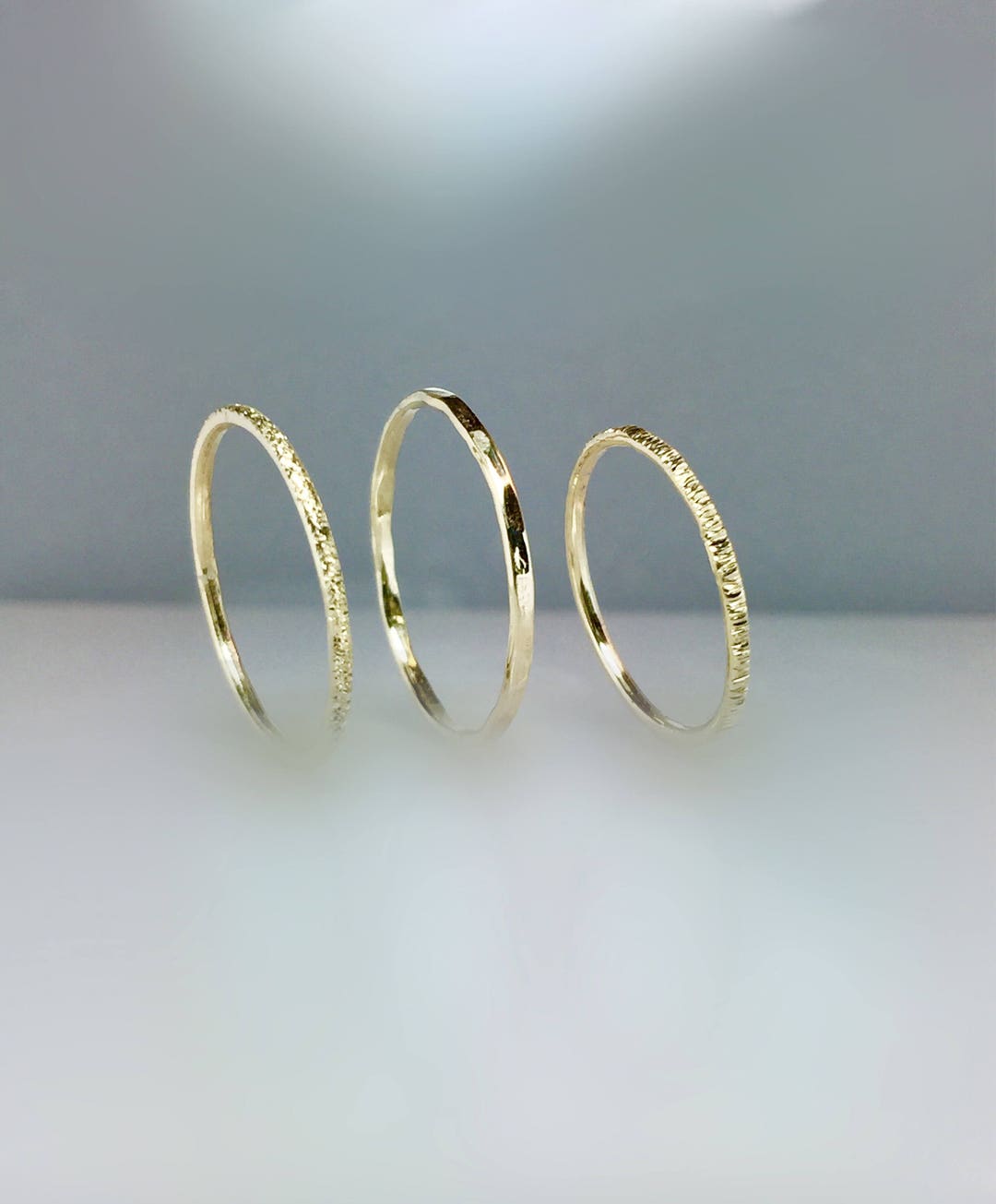 SALE 14k/10k Solid Gold Stacking Rings - Pinky Rings for Women - Thin ...