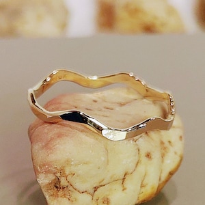 Hammered Ring, 14k/10k Solid Gold Thumb Ring - Midi Ring Gold - Gold ...