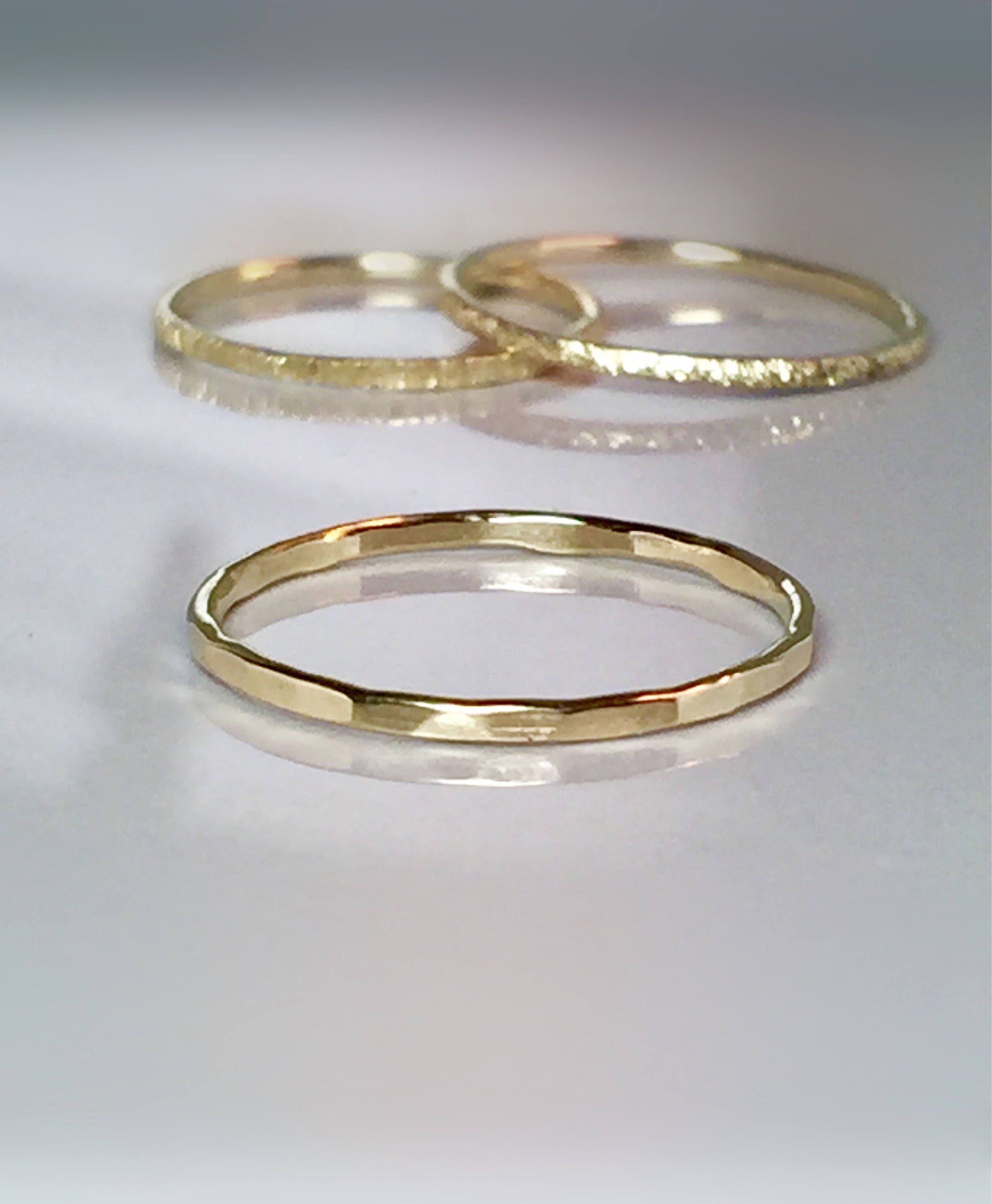 SALE 14k/10k Solid Gold Stacking Rings Pinky Rings for Women - Etsy