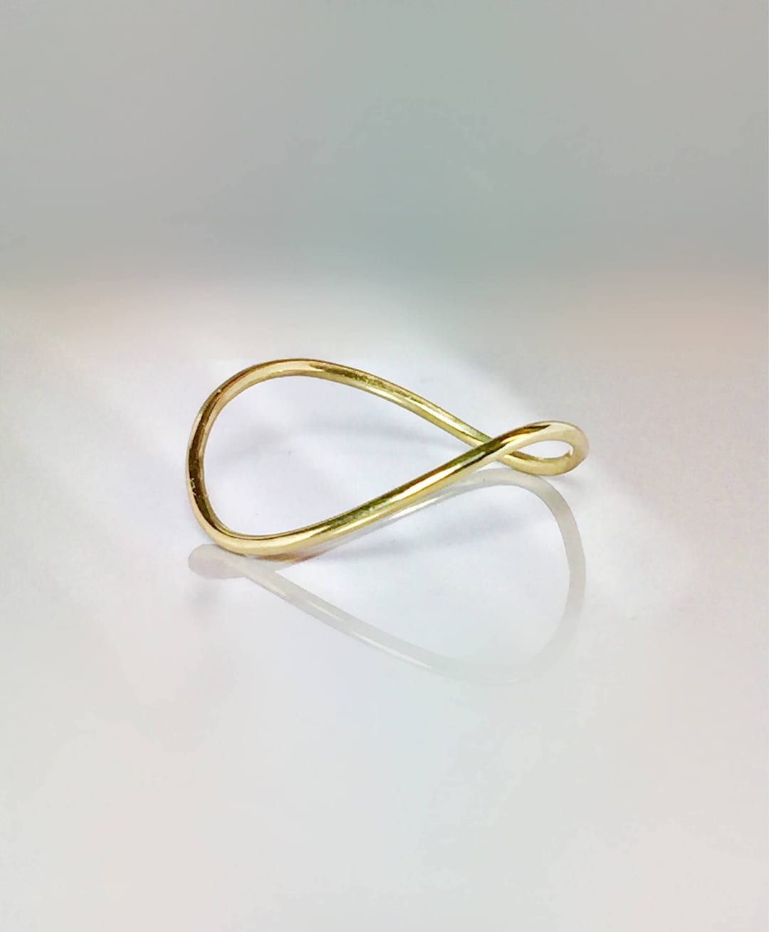 Thumb Ring 14k/10k Solid Gold - Midi Ring Gold - Gold Chevron Ring ...