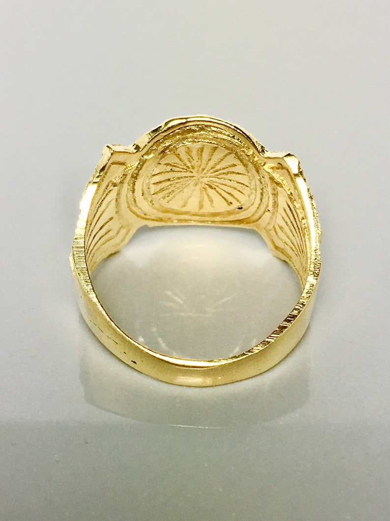 Solid Coin Face Gold Ring/ Mother Mary Gold Ring/ Virgin Mary - Etsy