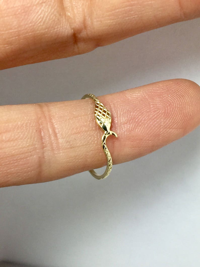 14k/10k Solid Gold Snake Ring Gold Pinky Ring Ouroboros - Etsy