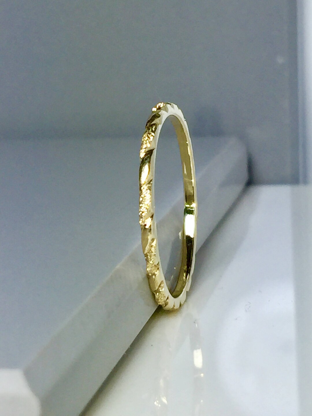 14k/10k Real Solid Gold Rope Desig Ring Gold Stardust Ring - Etsy