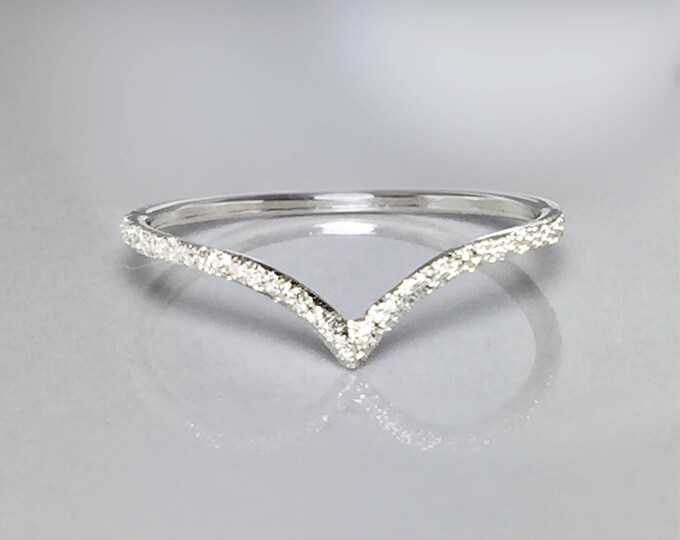 14k 10k Solid Gold Diamond Cut Chevron Ring Chevron Ring - Etsy