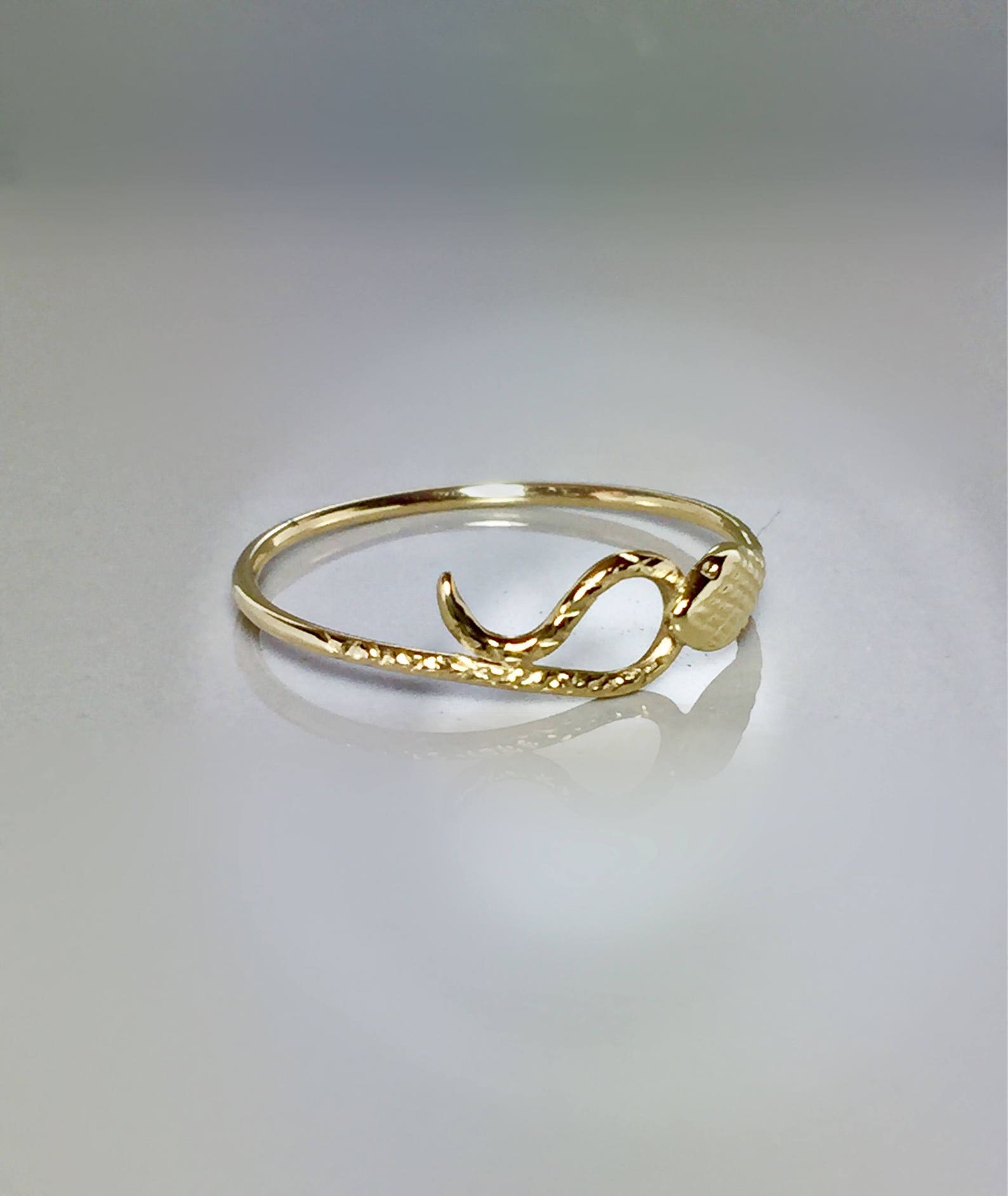 SALE 14k/10k Solid Gold Snake Ring Baby Snake Ring Gold - Etsy